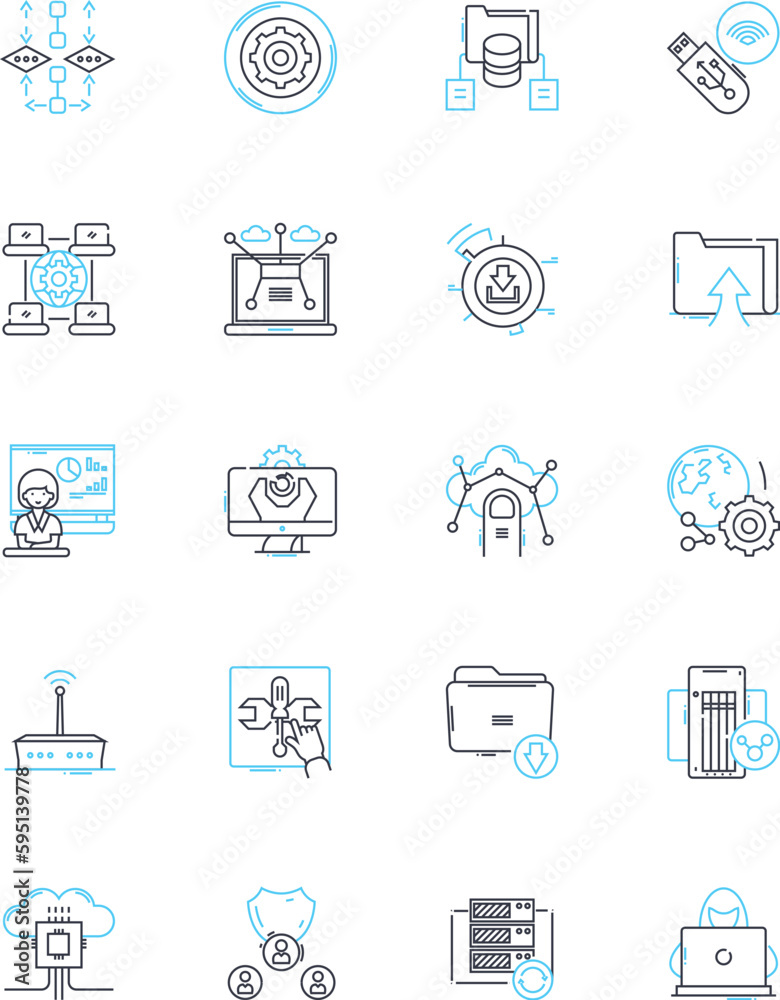 Circuit linear icons set. Electronics, Compnts, Current, Resistance ... Circuit linear icons set. Electronics, Compnts, Current, Resistance ...