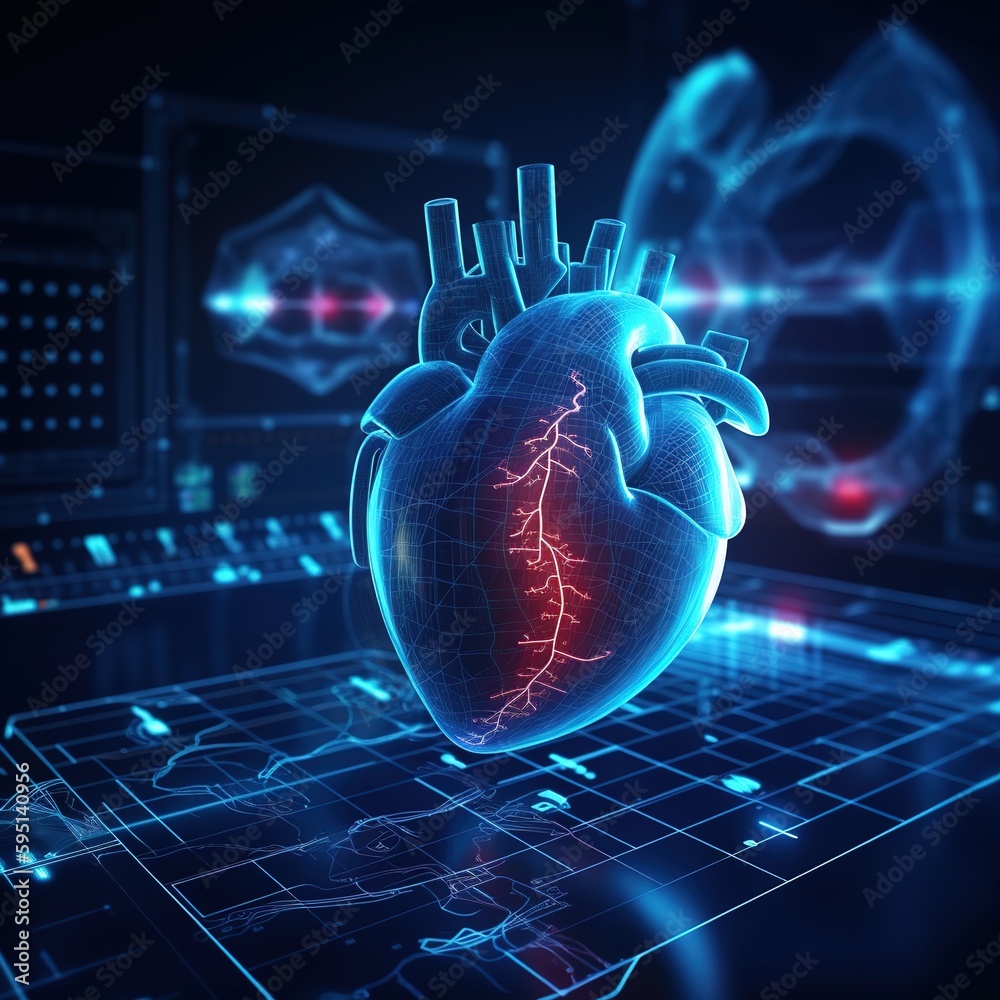 human heart, cardiologist diagnosis patient heart anatomy and test ...