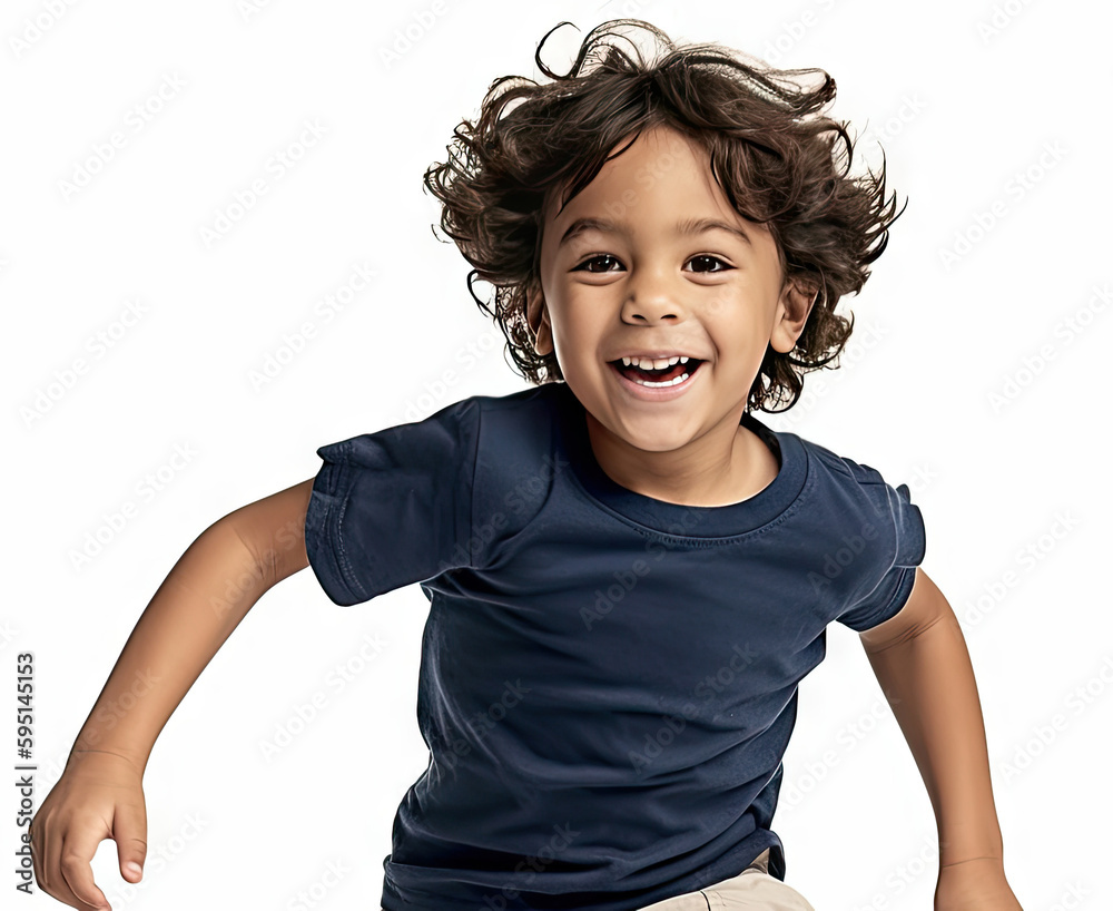 Digital AI captures pure joy: Child's laughter and fun while running in ...