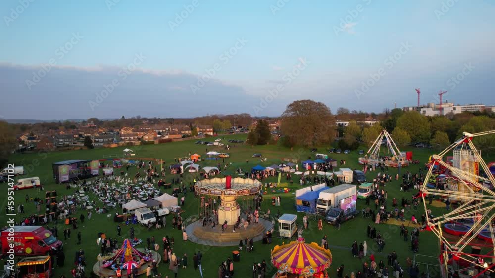 Beautiful Aerial View of People are Enjoying the 2023 Eid festival ...