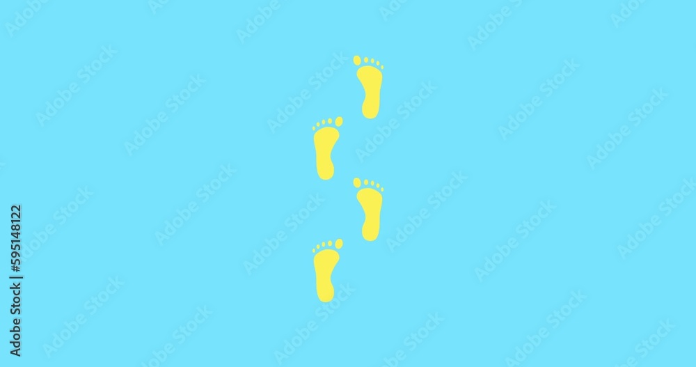 Feet loader loop animation. 4K resolution animation. Human foot print ...