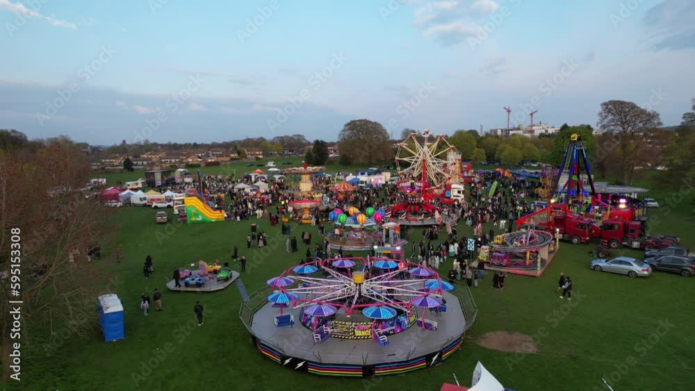 Beautiful Aerial View of People are Enjoying the 2023 Eid festival ...