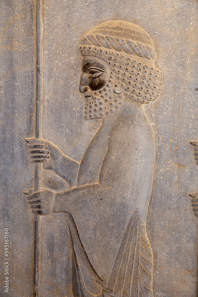 Medes Soldier Bas-relief on Eastern Stairway of Apadana Palace ...