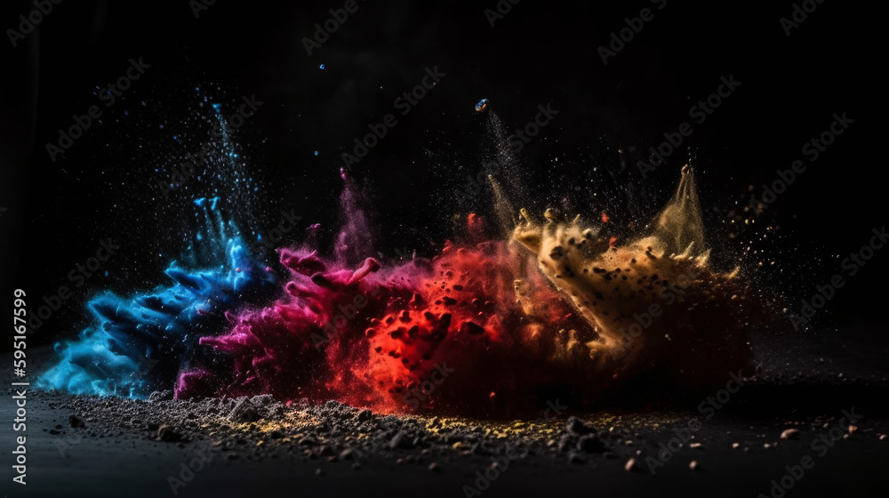 Ilustração do Stock: Colorful Explosions: A Photorealistic World of ...