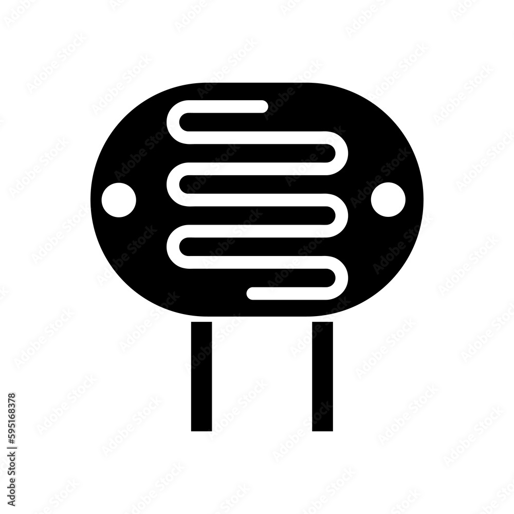 Photoresistor, light-controlled variable resistor icon illustration on ...
