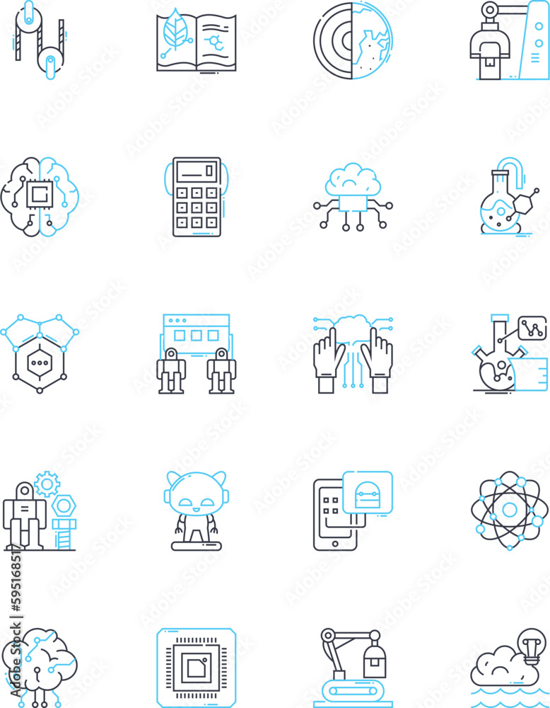 Microorganism Evolution Linear Icons Set Adaptation Mutation Selection Genetics Variation