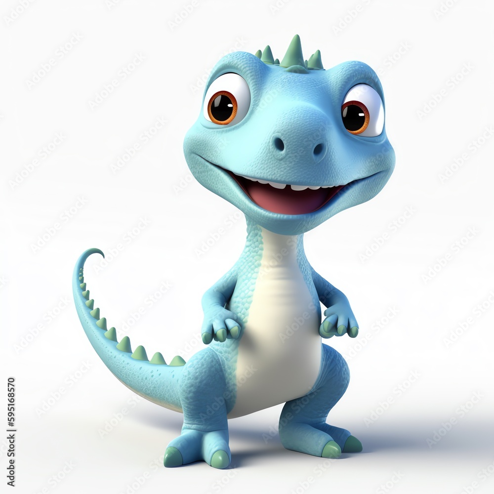 dinosaur cartoon character isolated on white background - generative ai ...
