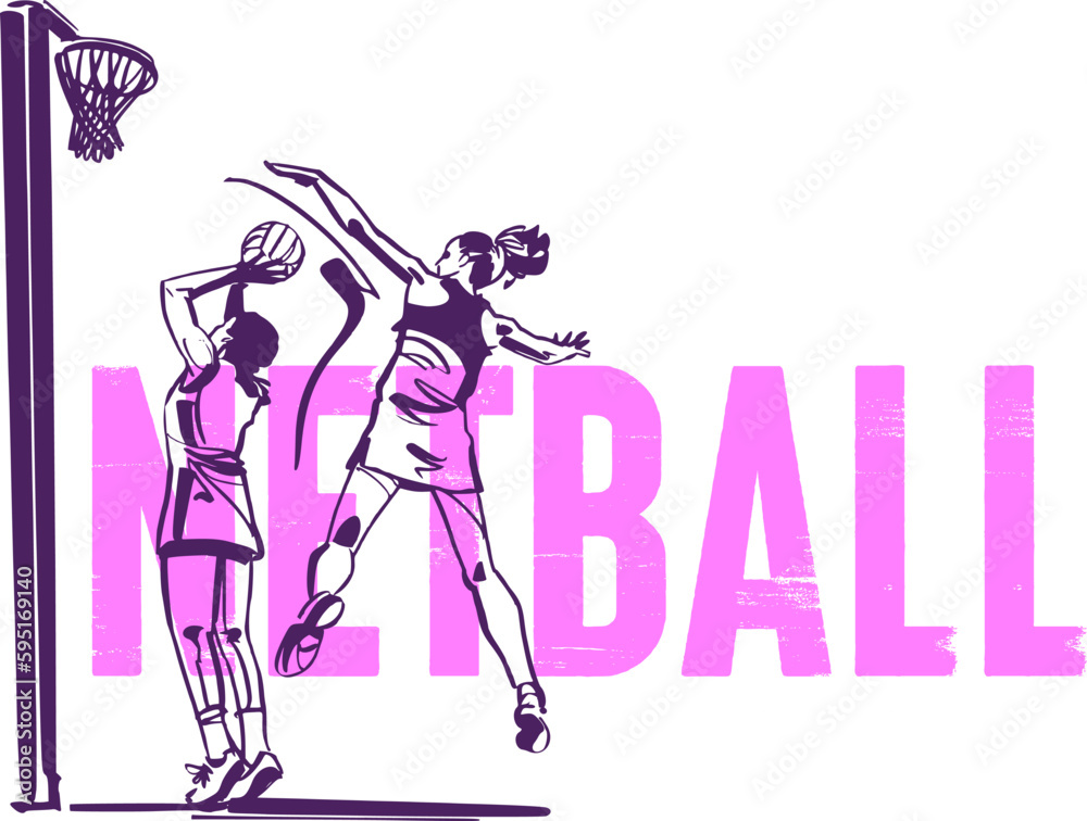 The netball player with ball in her hands Stock Vector | Adobe Stock