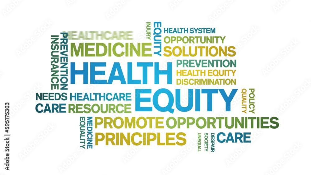 Health Equity animated tag word cloud;text design animation kinetic ...
