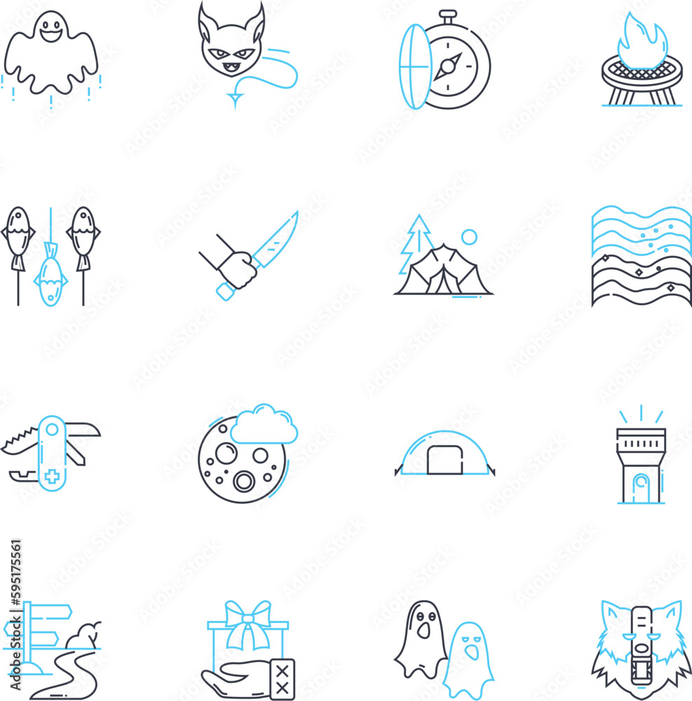 Shindig linear icons set. Celebration, Party, Gala, Bash, Festivity ...