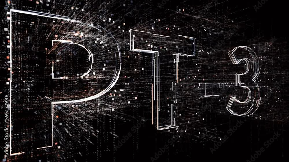 4k GPT-3 animated word tag cloud,Natural language processing,text design animation.The Matrix ...