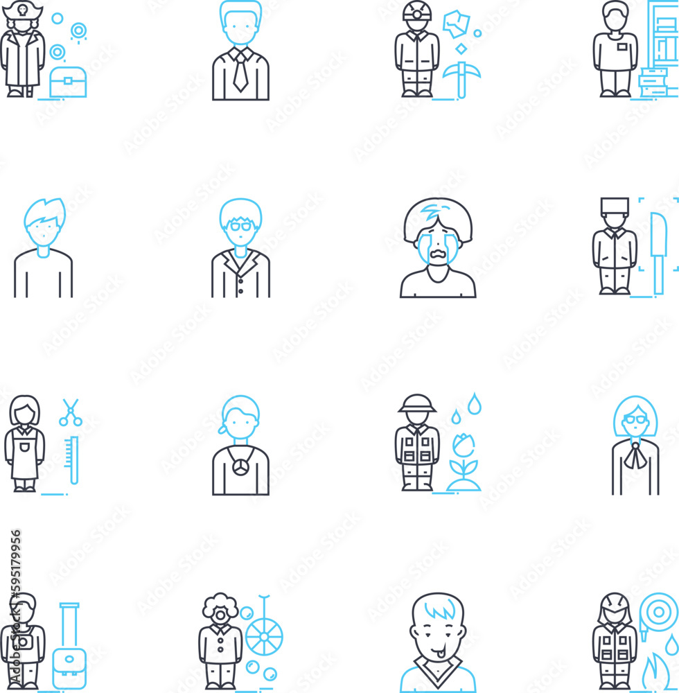 Racial background linear icons set. Diversity, Prejudice, Equity ...