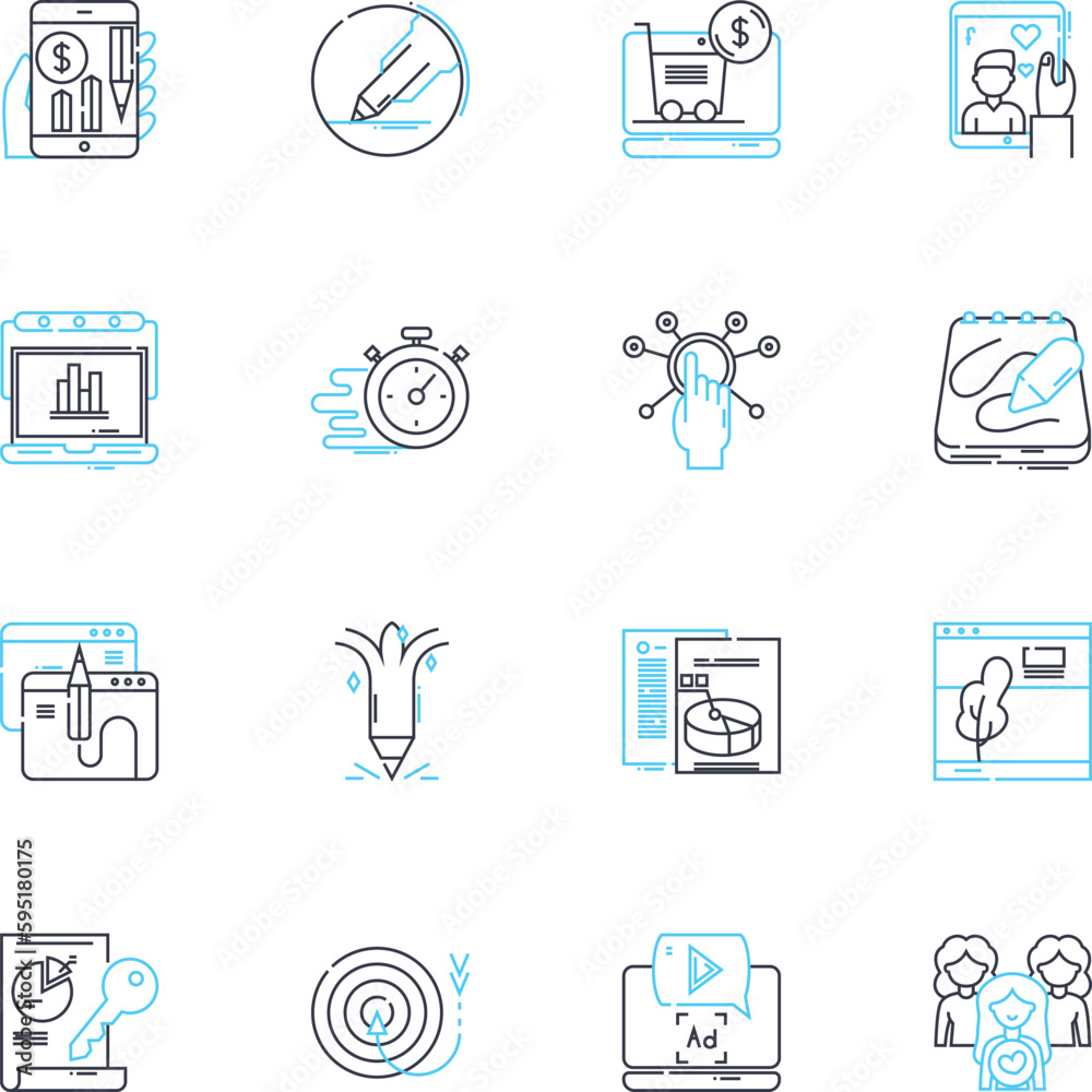 User experience linear icons set. Navigation, Engagement, Flow ...