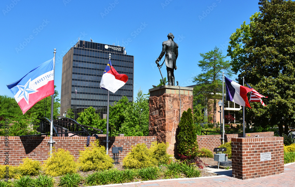 Lafayette statue in downtown Fayetteville, North Carolina, USA Stock ...
