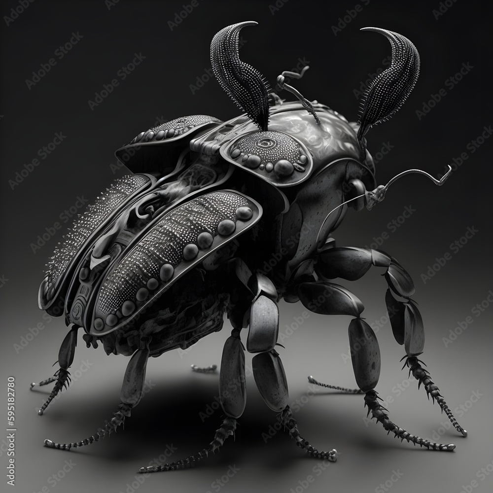 samurai beetle by Karl Blossfeldt and Ernst Haeckel and Bernard Tschumi ...