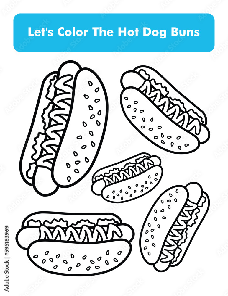 Hot Dog Coloring Pages