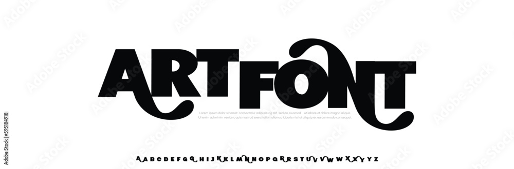 Art font, Bold fat alphabet fancy opulent serif letters creative font ...