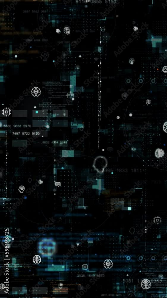 Motion graphic of Blue digital artificial intelligence (AI) icon and ...