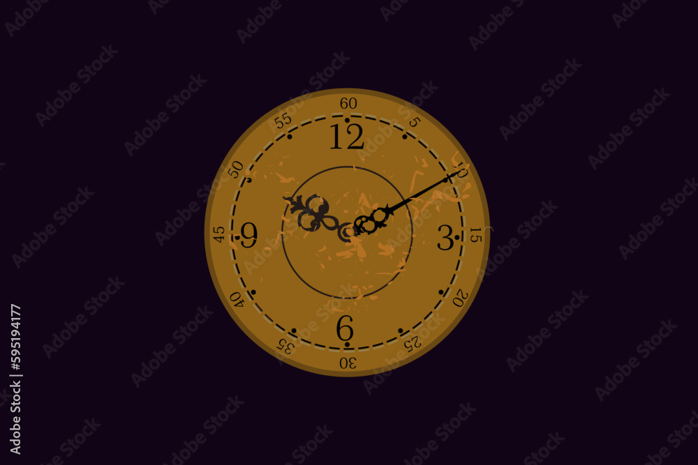 Vintage, Antique Old Clock with Steampunk style for Emblem Logo design ...