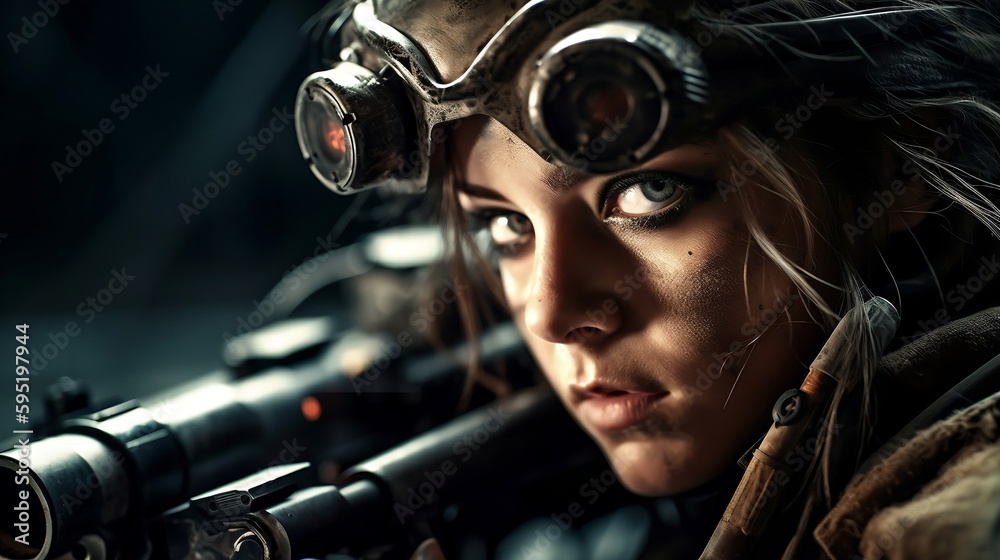 extreme low angle cinematic action upper body photograph of a beautiful ...