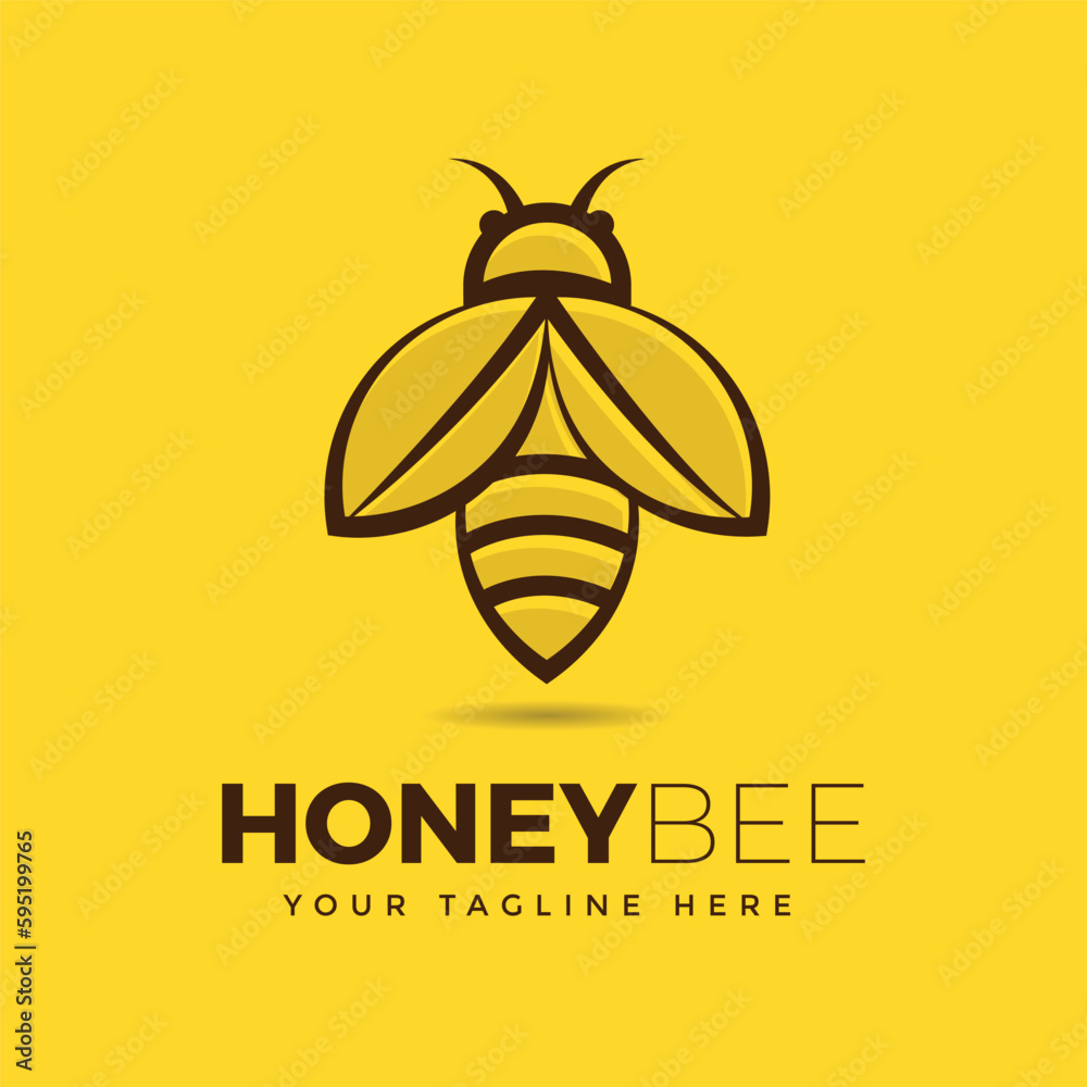 Bee Logo Design Stock Vector | Adobe Stock