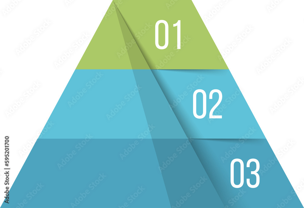 Pyramid with three segments, infographic template for web, business ...