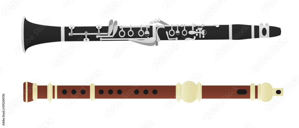 Flutes Models Vector / Ai Illustrator Stock Vector | Adobe Stock