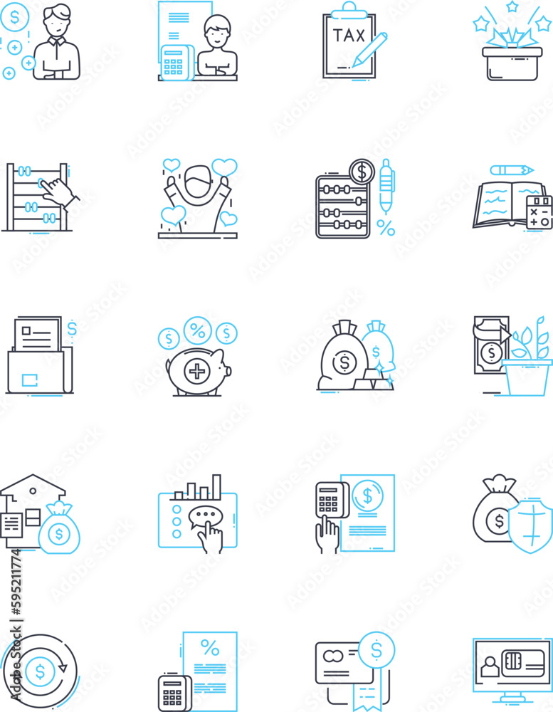 Agile Method Linear Icons Set Iterative Scrum Collaboration