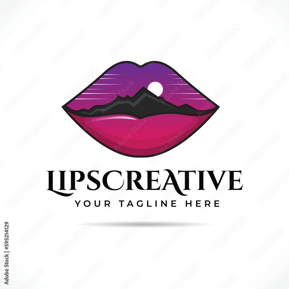 Lips Logo Design Stock Vector | Adobe Stock