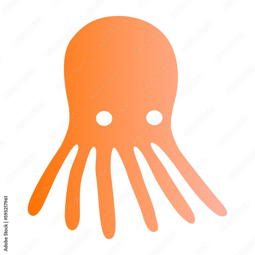 A cartoon squid in a beach summer theme, PNG transparent background ...