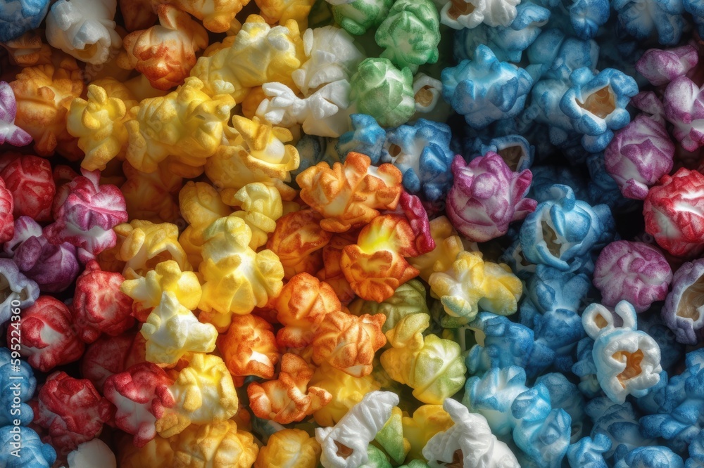 Rainbow Kettle Popcorn Movie Theater Theatre Seamless Repeating ...