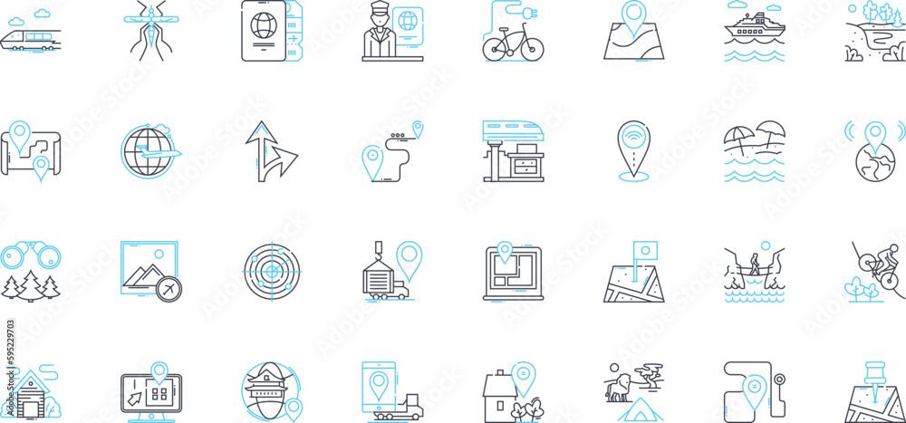 Location tracking linear icons set. Geolocation, Tracking, GPS ... Location tracking linear icons set. Geolocation, Tracking, GPS ...