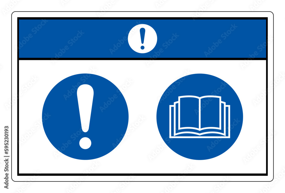 Notice Read Operator's Manual Symbol Sign,Vector Illustration, Isolated ...