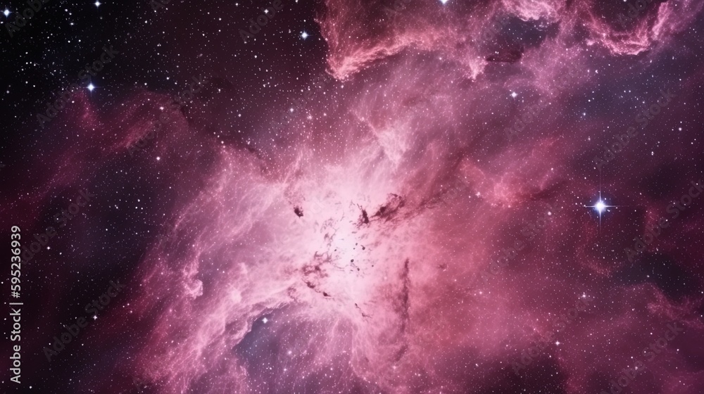 Pink Stars In Space