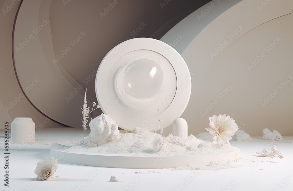 Ilustração do Stock: a white object standing in front of sand and ...