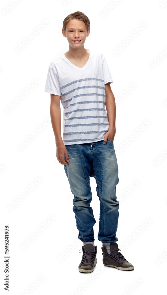 Boy, kid and portrait smile standing isolated on a transparent png ...