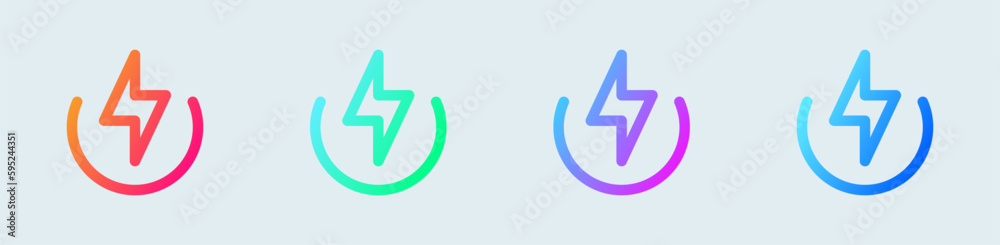 Power line icon in gradient colors. Energy signs vector illustration ...