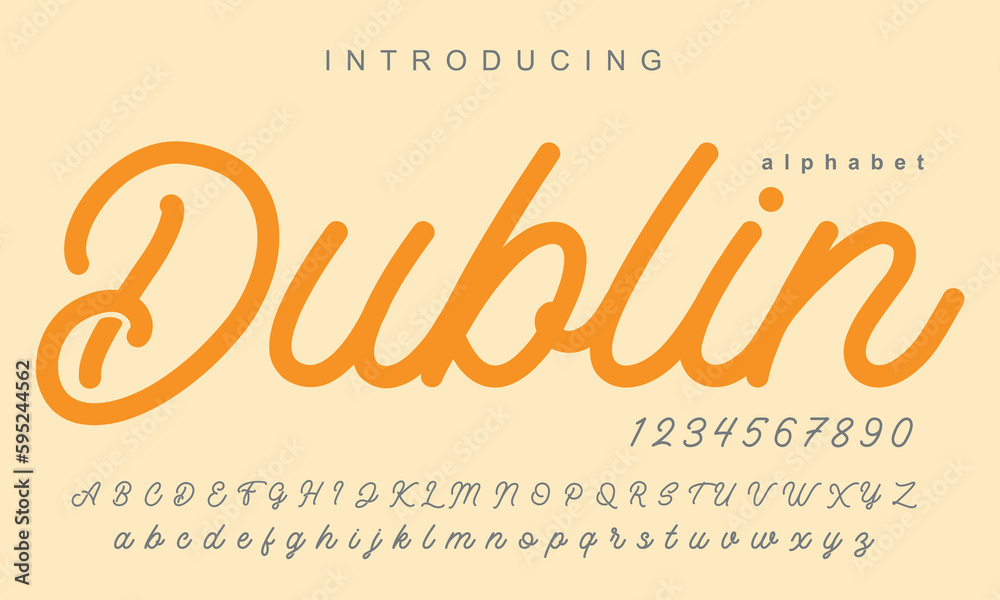 Dublin font. Elegant alphabet letters font and number. Classic Copper ...