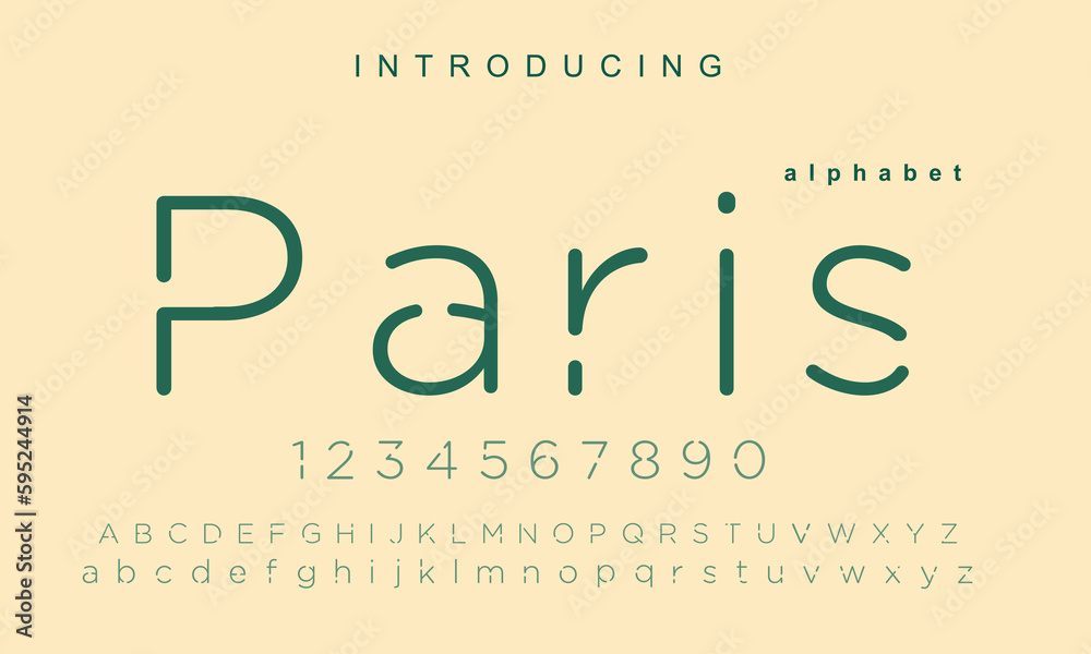 Vetor de Paris font. Elegant alphabet letters font and number. Classic ...