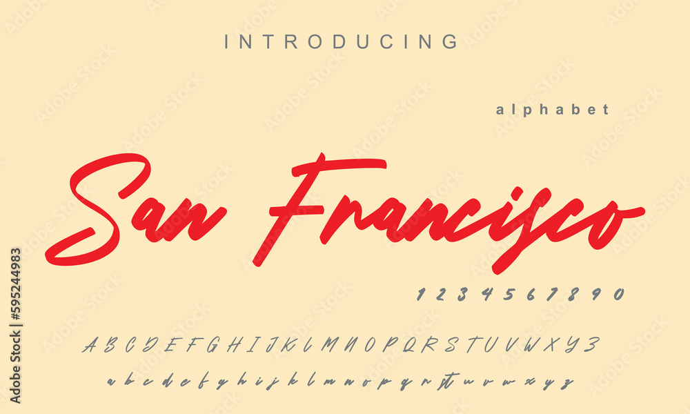 San Fransico font. Elegant alphabet letters font and number. Classic ...