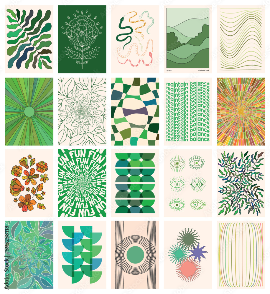 modern crazy magical posters vector celestial spzce 80s 70s galaxy ...