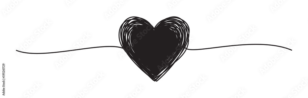 Heart shaped tangled grungy scribble. Png clipart isolated on ...