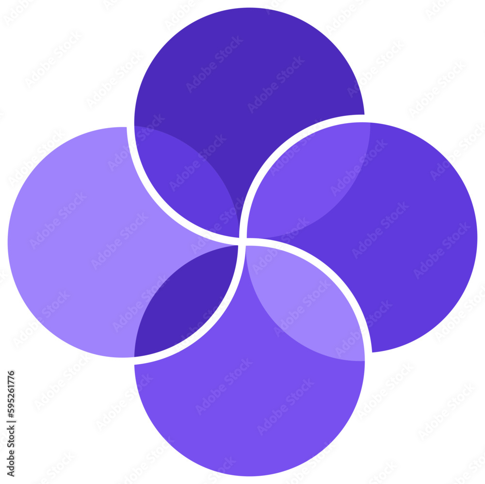 Venn Diagram 4 Overlapping Circles Stock Vector | Adobe Stock Venn Diagram 4 Overlapping Circles Stock Vector | Adobe Stock