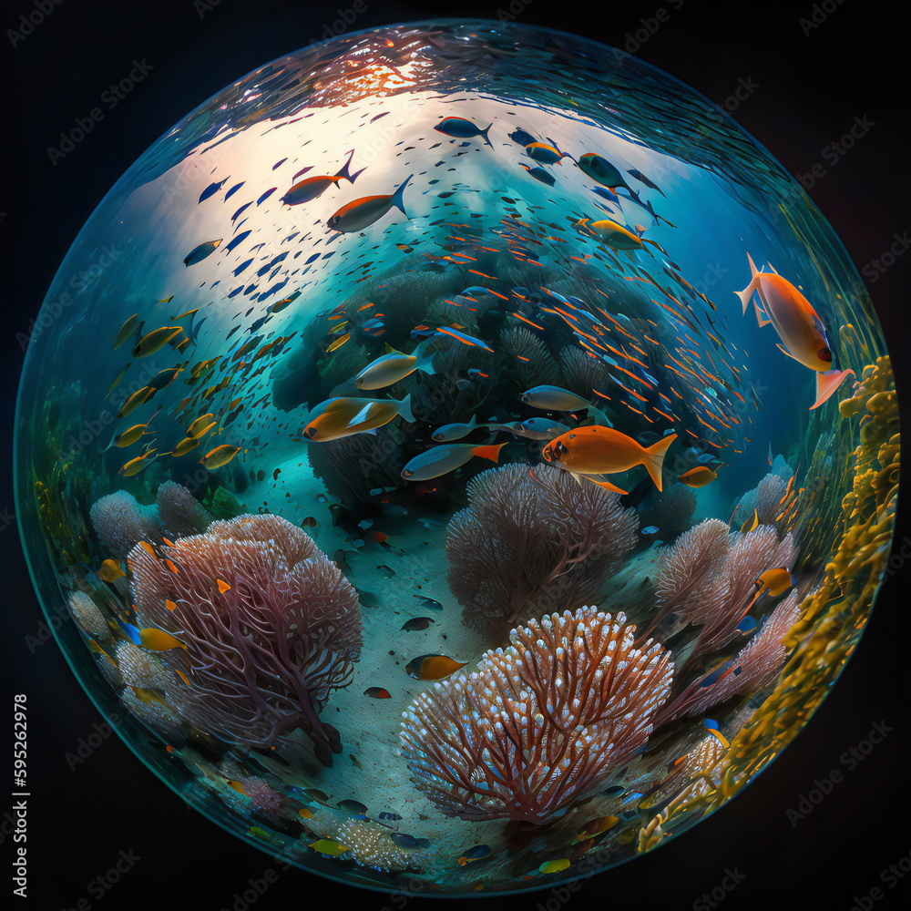 Crystal clear underwater world, revealing the vibrant colors and ...