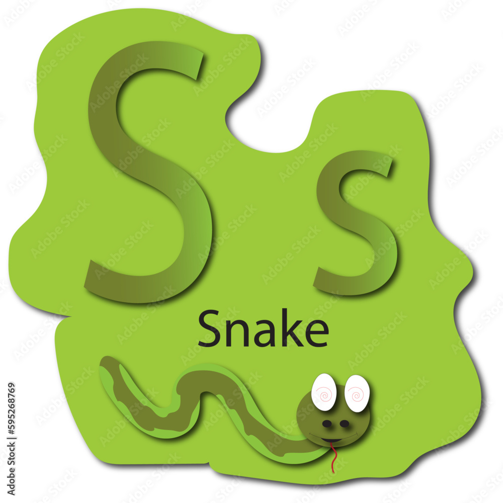 back to school background, letter S with image and word, for preschool ...