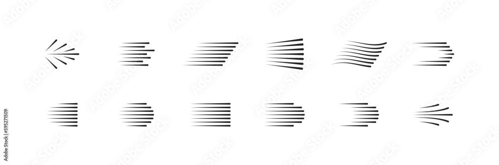 Fast speed line icon set. Motion, wind symbol. Vector EPS 10 Stock ...