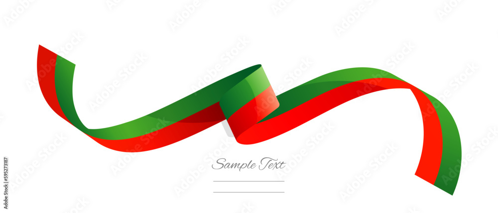Portuguese flag ribbon vector illustration. Portugal flag ribbon on ...