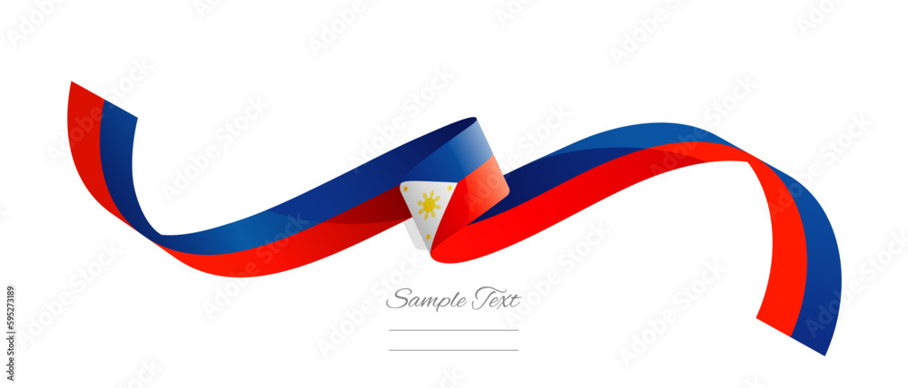 philippine flag ribbon vector illustration. philippines flag ribbon on ...