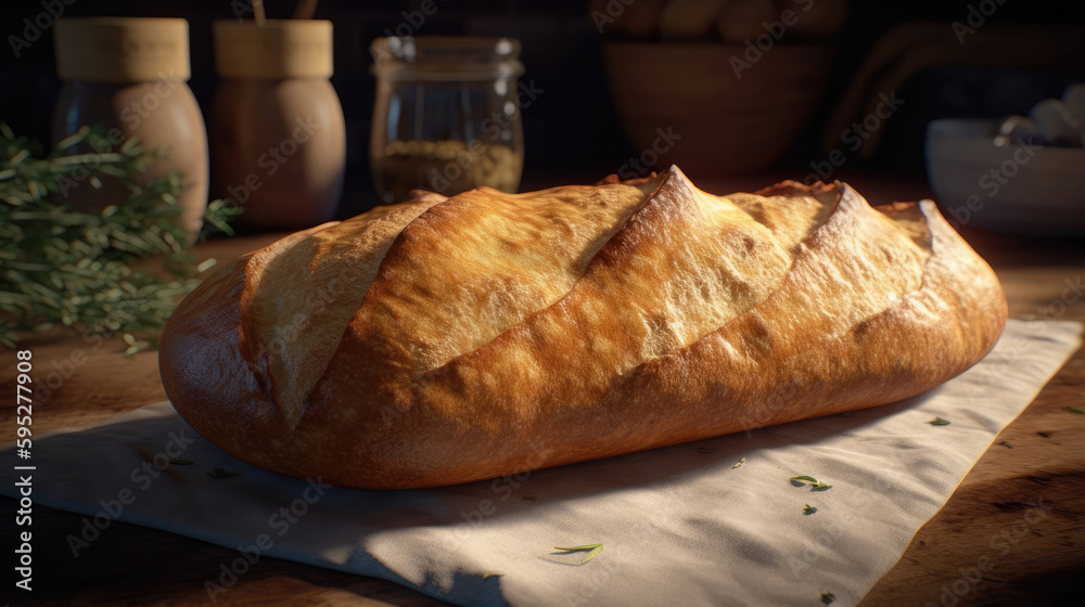 Classic and fluffy ciabatta bread Stock Illustration | Adobe Stock
