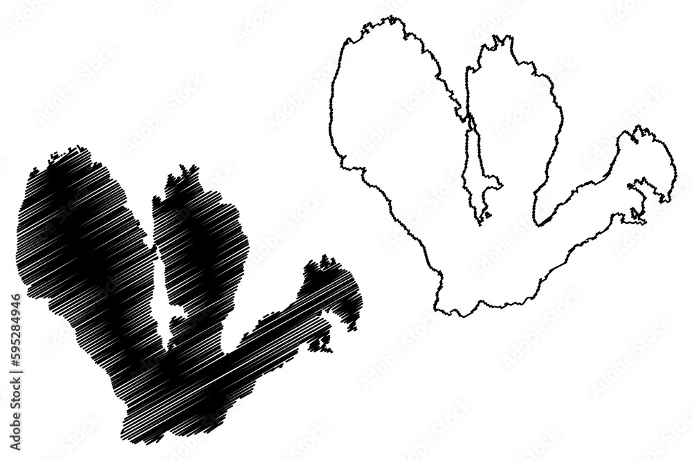 Lake Laguna (Republic of the Philippines) map vector illustration ...